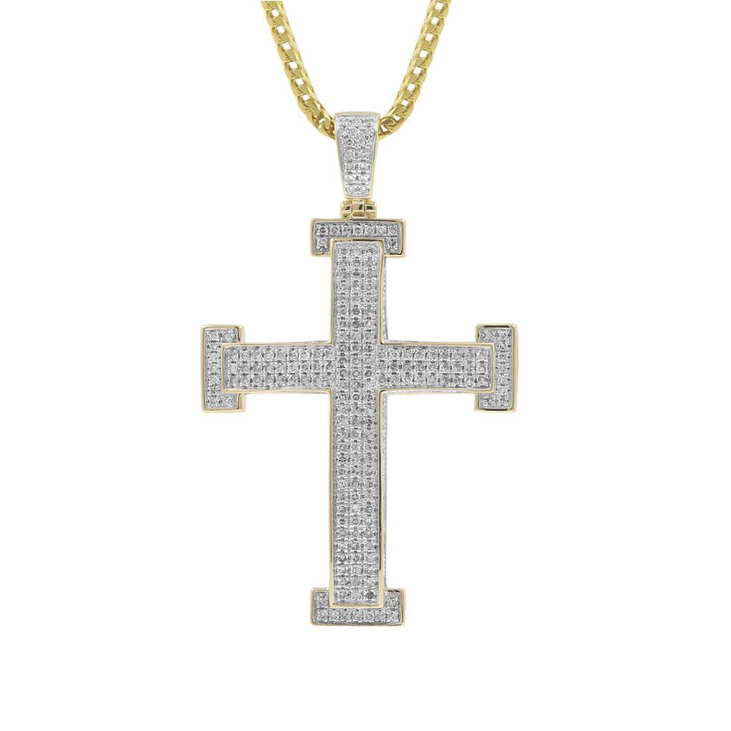 15192P 10K GOLD CROSS PENDANT WITH DIAMOND – Sara Fine Jewels Ltd.